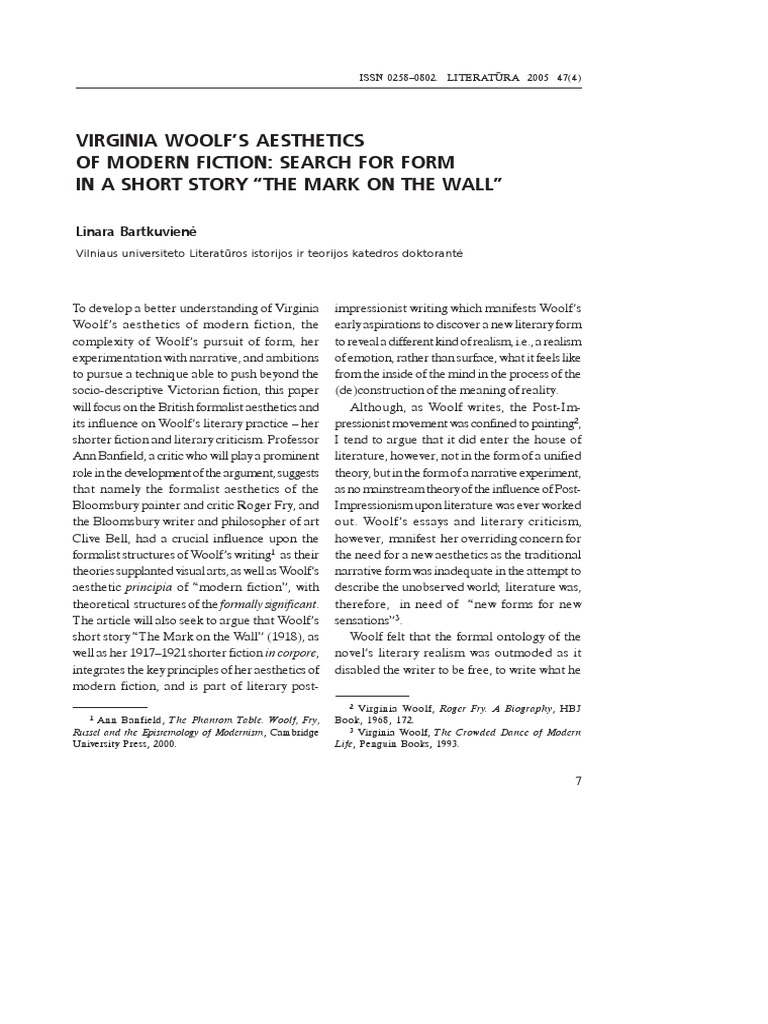 Virginia Woolf Estetica | PDF | Aesthetics | Epistemology