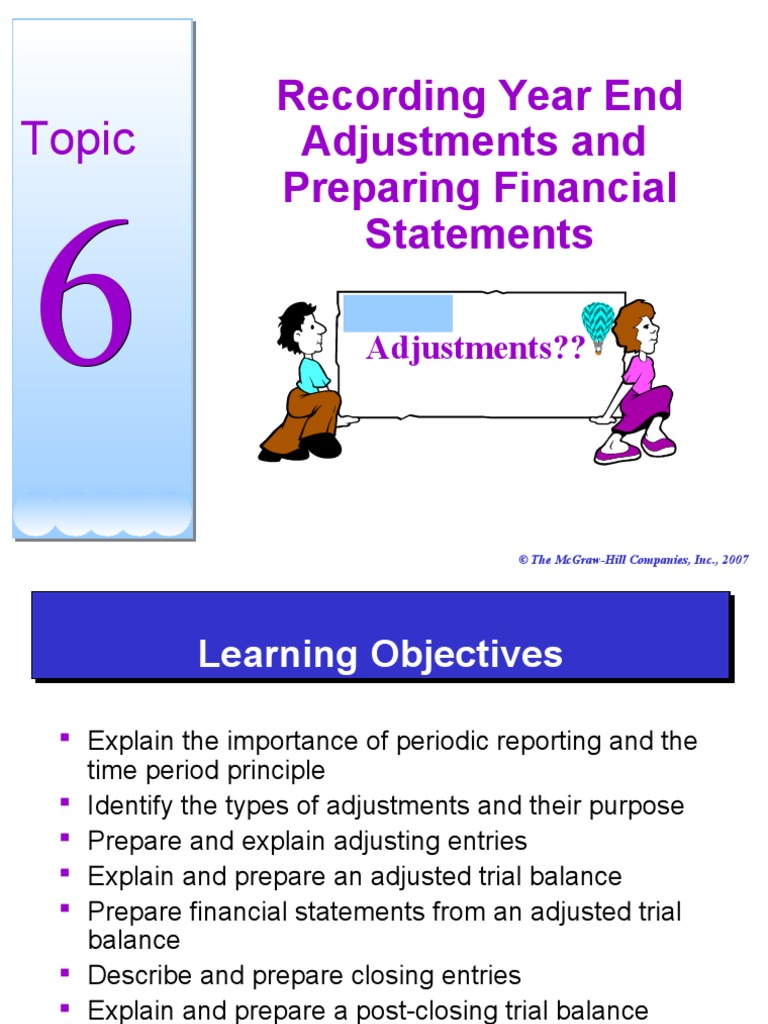Topic 6 - Recording Year End Adjustments | PDF | Debits And Credits ...
