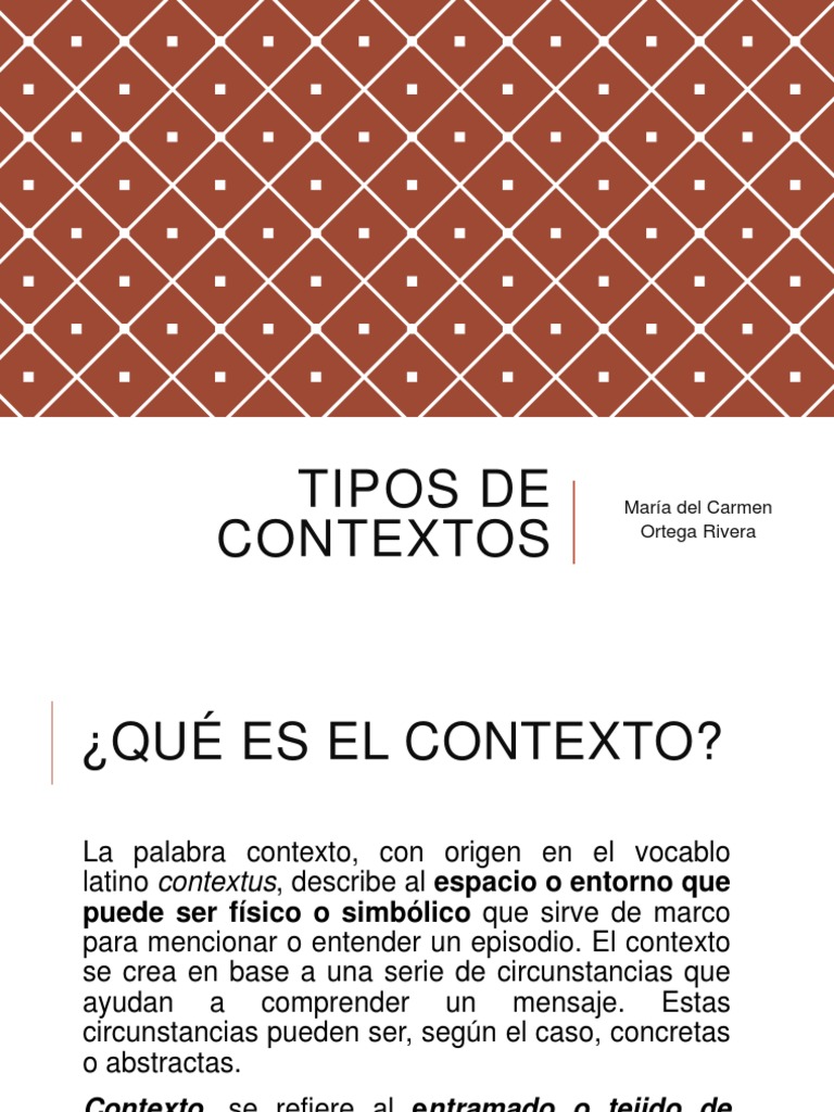 Tipos de Contexto | Sociedad | Realidad