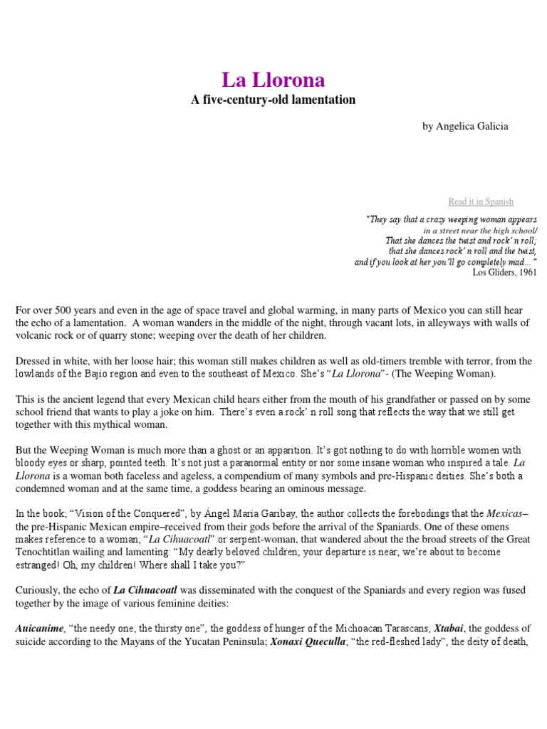 The Legend of La Llorona: Exploring the Evolution and Symbolism of ...