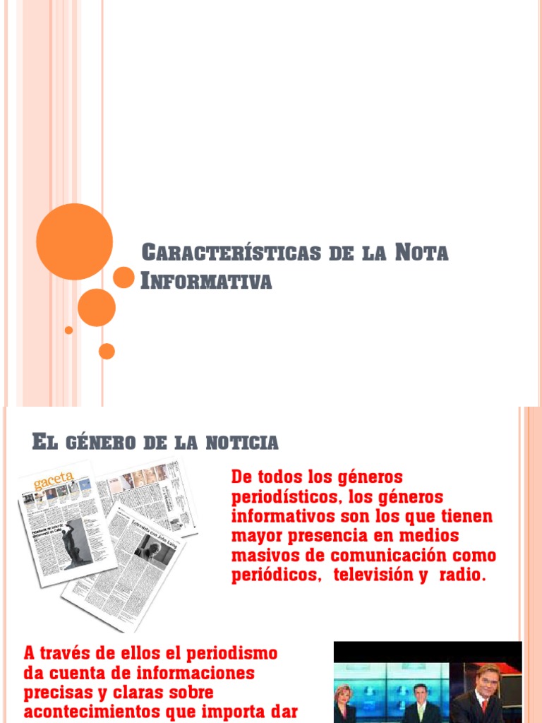 Caracteristicas de La Nota Informativa | PDF | Noticias | Radio