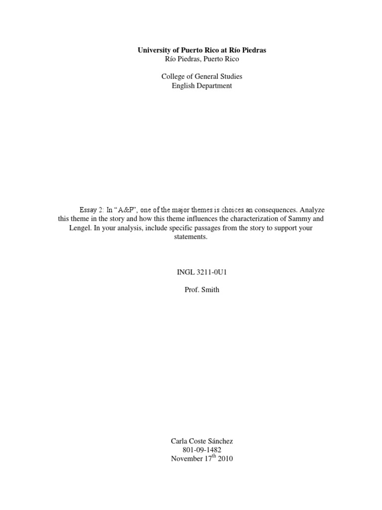 "A&P" by John Updike | PDF