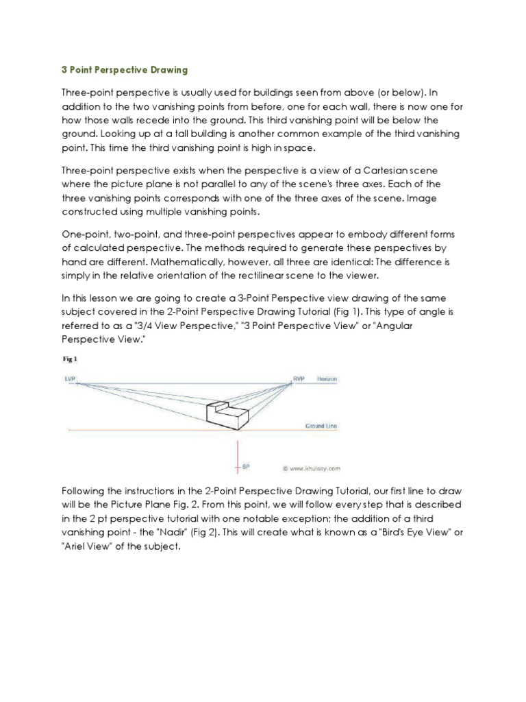 3-Point Perspective Drawing Guide | PDF | Perspective (Graphical) | Vision
