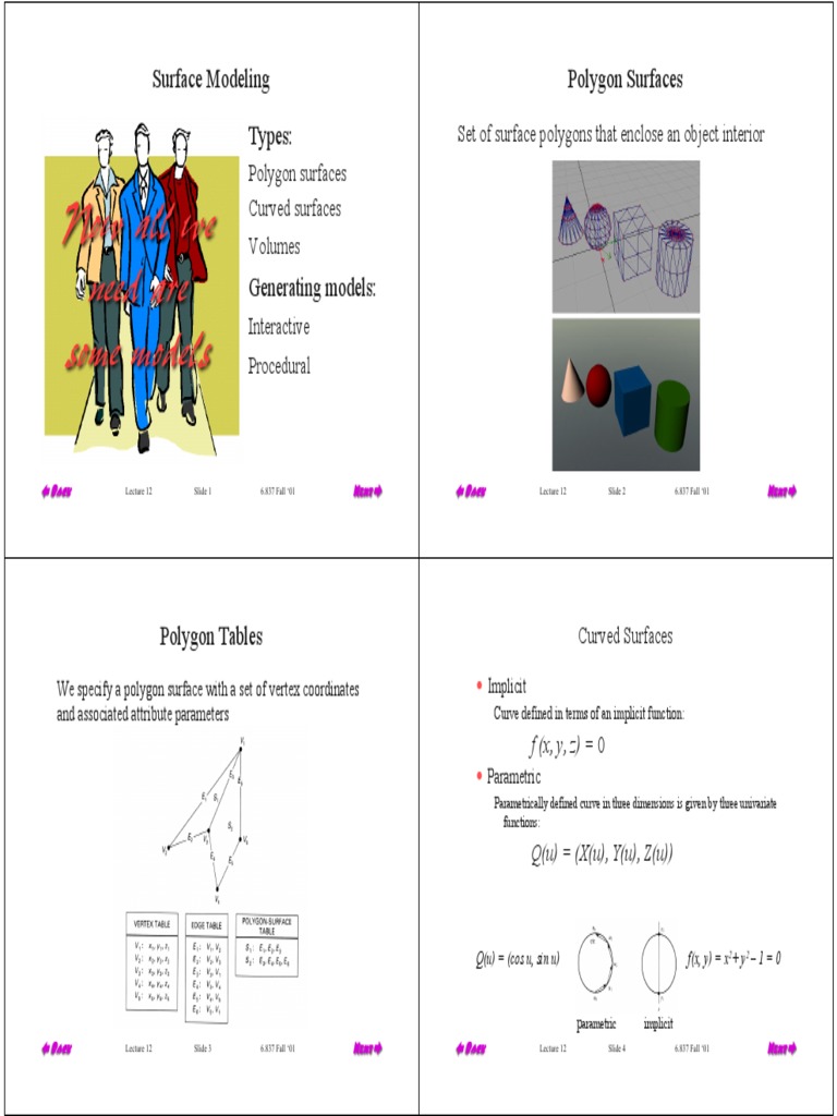Surface Modeling Types: Polygon Surfaces | PDF | Curve | Shape