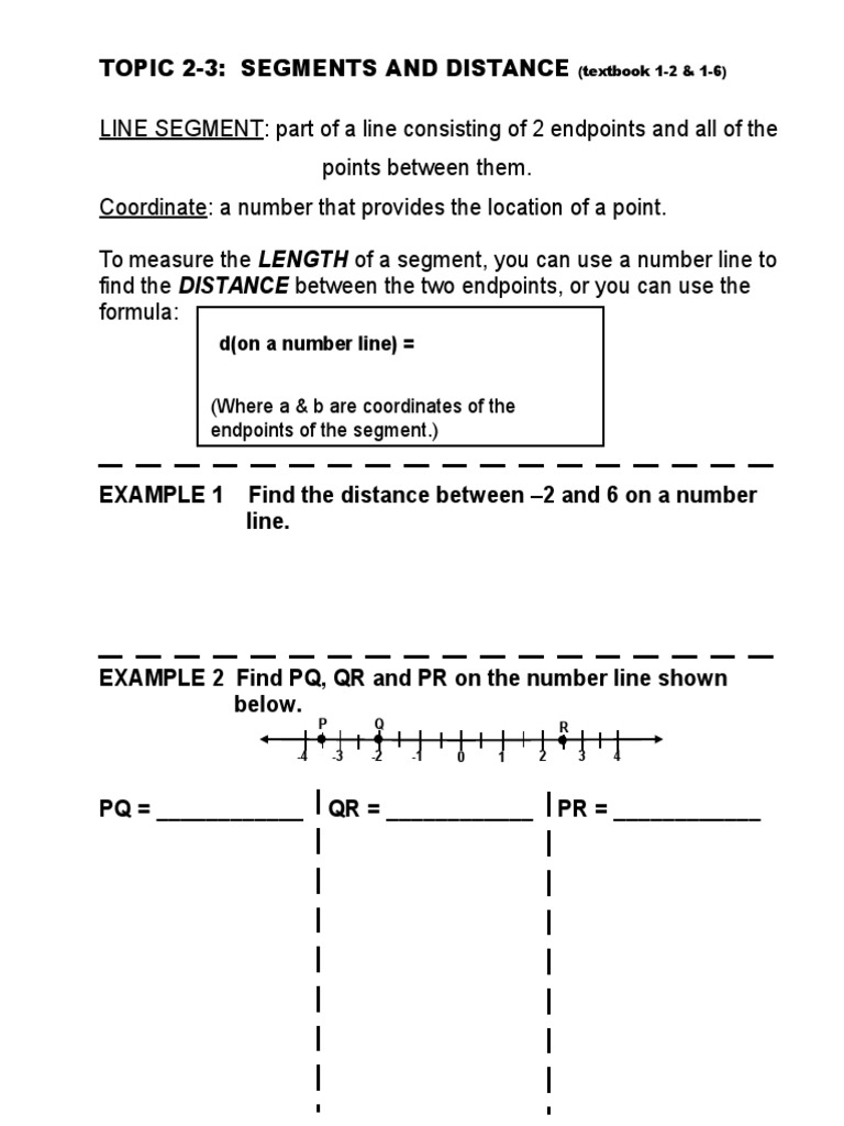 Lesson 2-3 Segments Distance | PDF