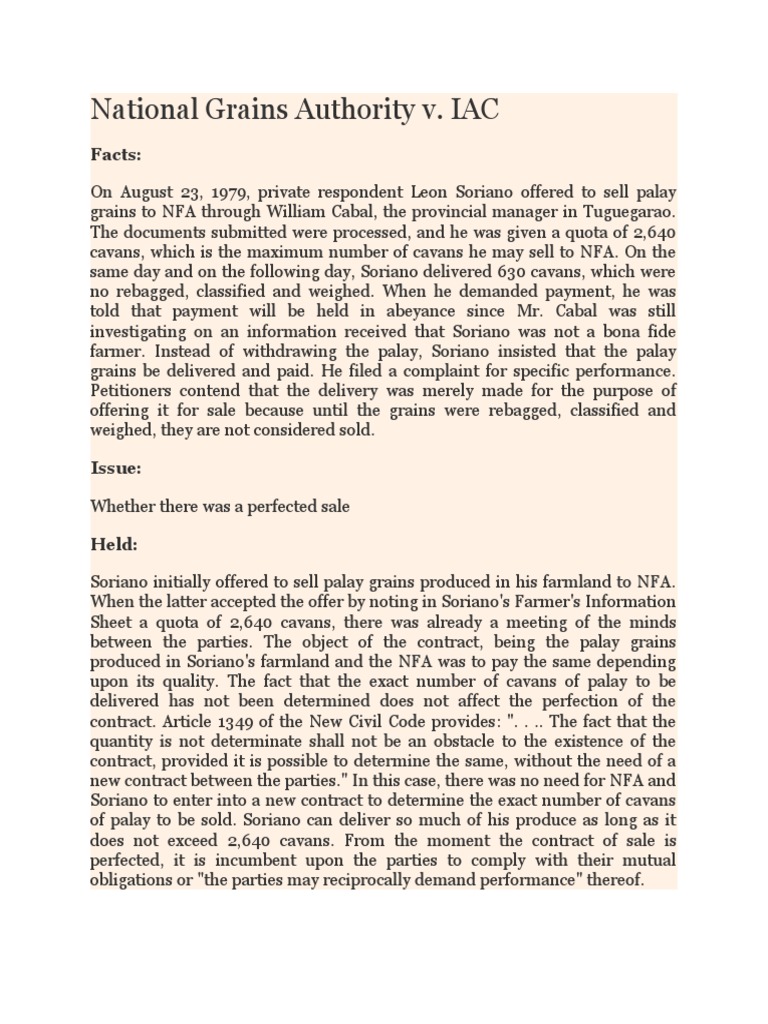 National Grains Authority V Iac | PDF