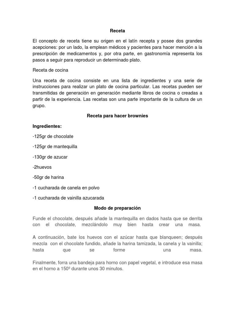 Receta e Instructivo | PDF | Papel | Chocolate