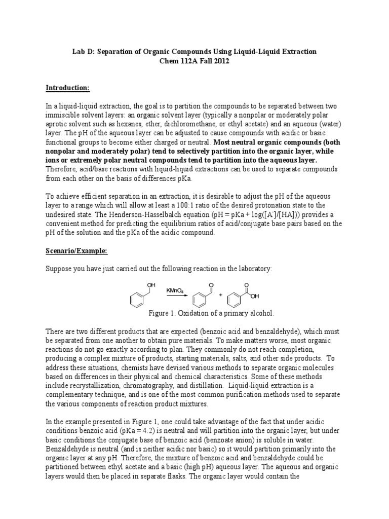 Liquid-Liquid Extraction Techniques | PDF | Thin Layer Chromatography ...
