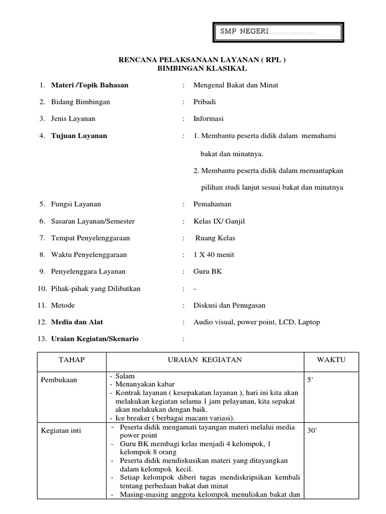 Contoh RPL Jadi | PDF | Karier & Perkembangan | Ilmu Sosial