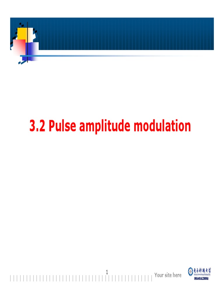 Pulse Amplitude Modulation (Natural Sampling, Noise Performance ...