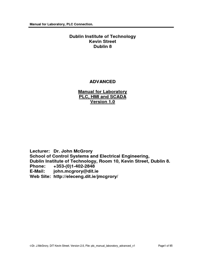 PLC Manual Laboratory Advanced v1 | PDF | Scada | Areas Of Computer Science