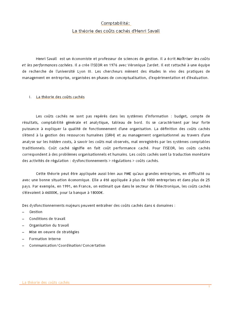 Couts Caches | Descargar gratis PDF | Business | Business (Général) Couts Caches | Descargar gratis PDF | Business | Business (Général)