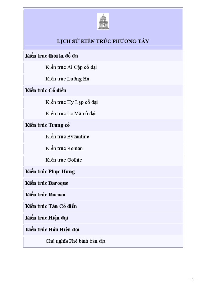 Tom Tat Lich Su Kien Truc Phuong Tay | PDF