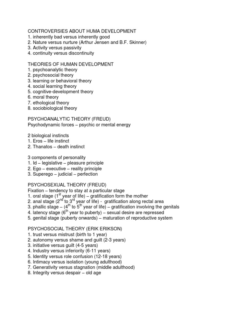 Controversies About Human Development | PDF | Id | Developmental Psychology