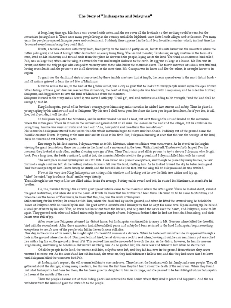 The Story of Indarapatra and Sulayman | PDF