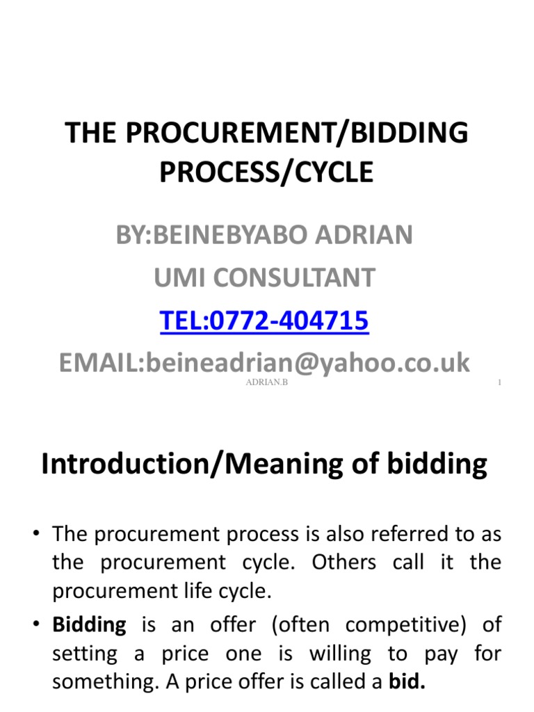 The Procurement Cycle, Uganda | Procurement | Business