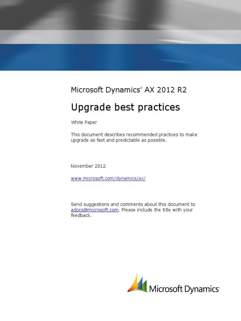 Microsoft Dynamics Ax 2012 Data Upgrade Best Practices Pdf Microsoft Sql Server Databases