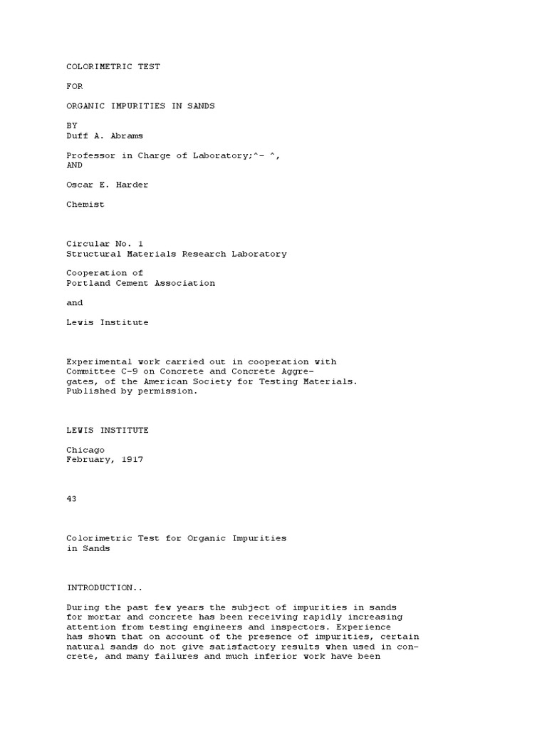 Colorimetric Test | Download Free PDF | Sodium Hydroxide | Concrete