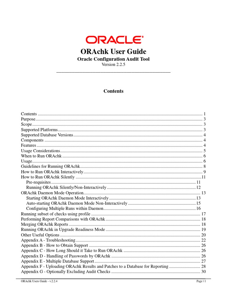 ORAchkUserGuide v2 2 5 | PDF | Oracle Database | Superuser