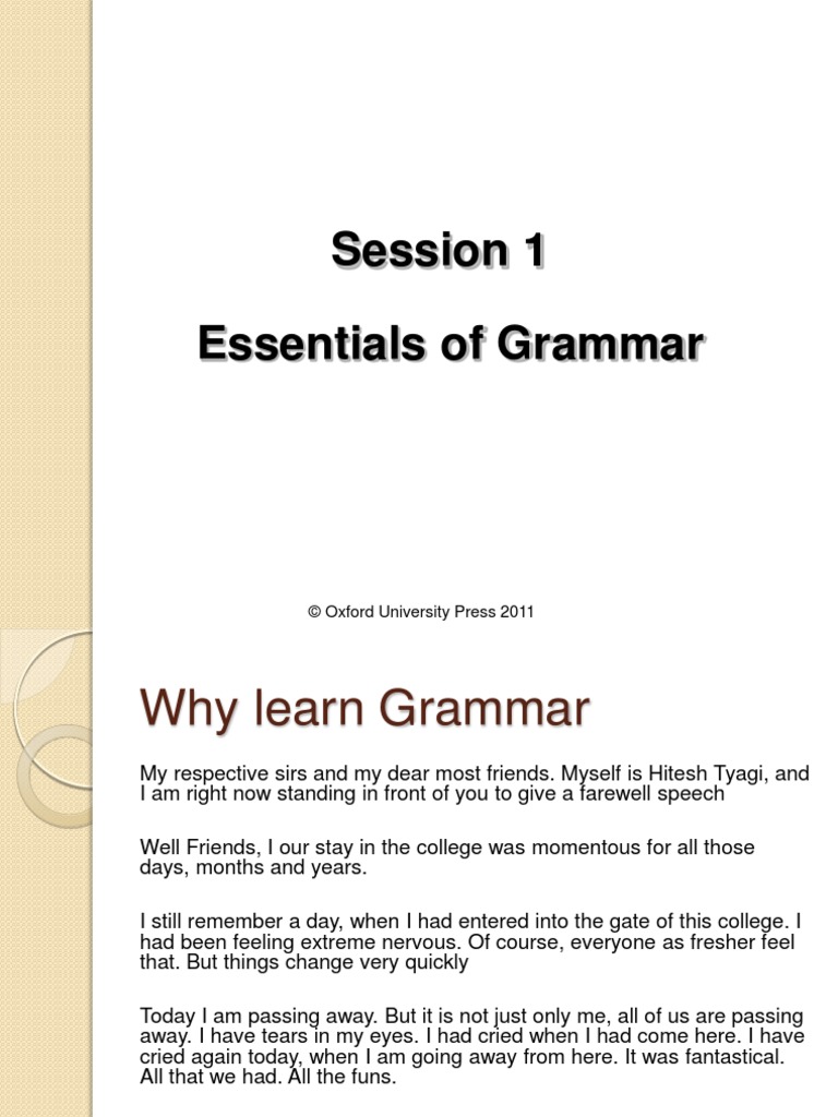 Essentials of Grammar | PDF | Verb | Adverb