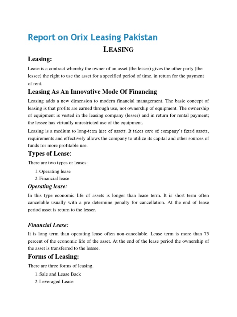 Orix 1 | PDF | Lease | Securities (Finance)