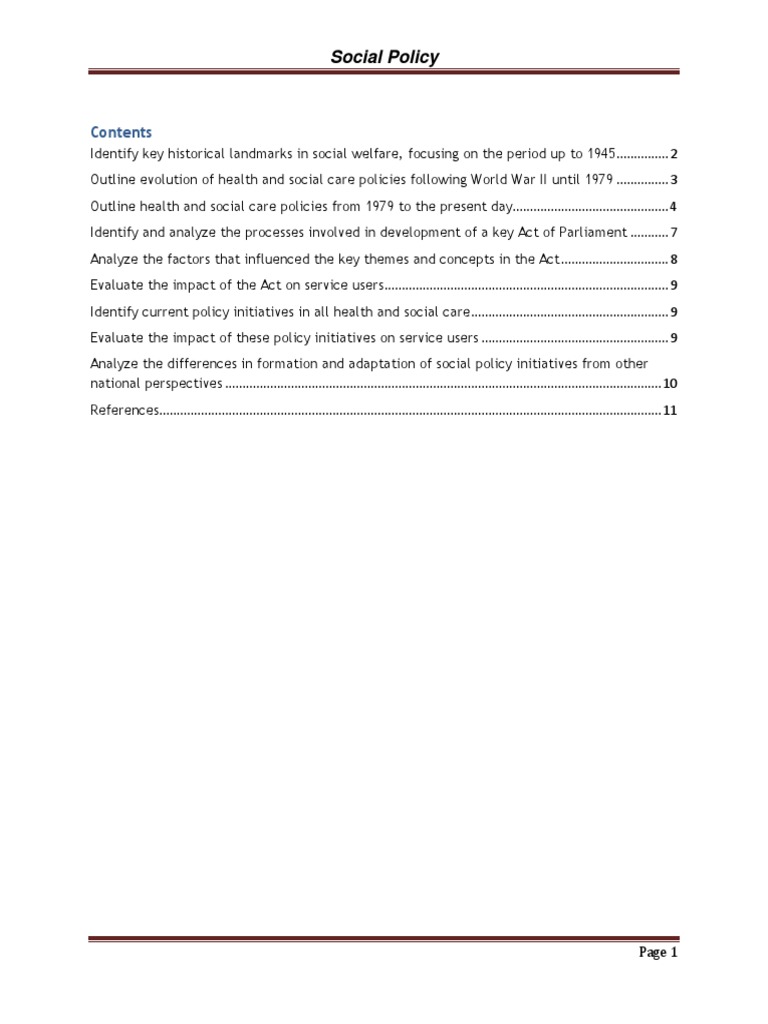 Unit 7 Social Policy Assignment | PDF | Welfare | Pension