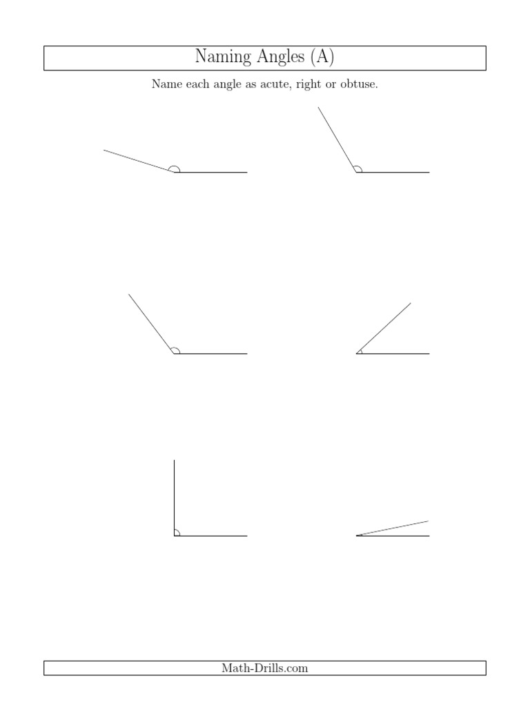 Geometry Naming Simple Angles All | PDF | Sports & Recreation ...