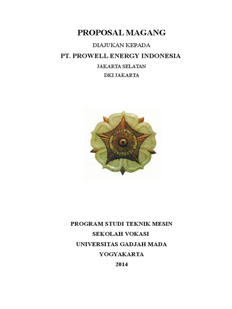 Proposal Magang Teknik Mesin UGM 2014 | PDF | Teknologi & Rekayasa