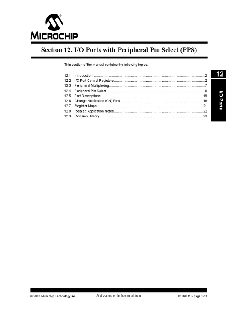 Mcu - Pic24fv32ka304 - Microchip - Section 12. Io Ports With Pps - 39711b | PDF | Input/Output ...