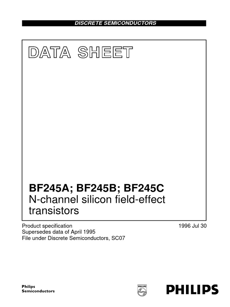 BF245 Transistor Datasheet Overview | PDF | Field Effect Transistor ...
