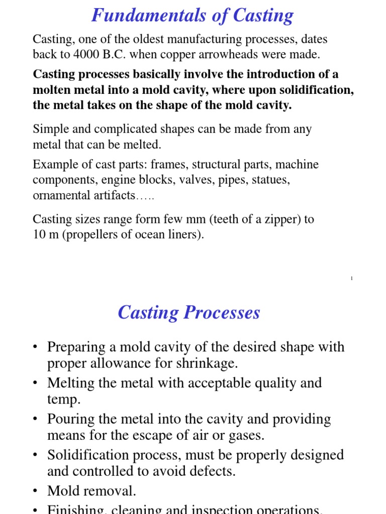 Fundamentals of Casting Manufacturing Processes | PDF | Casting ...