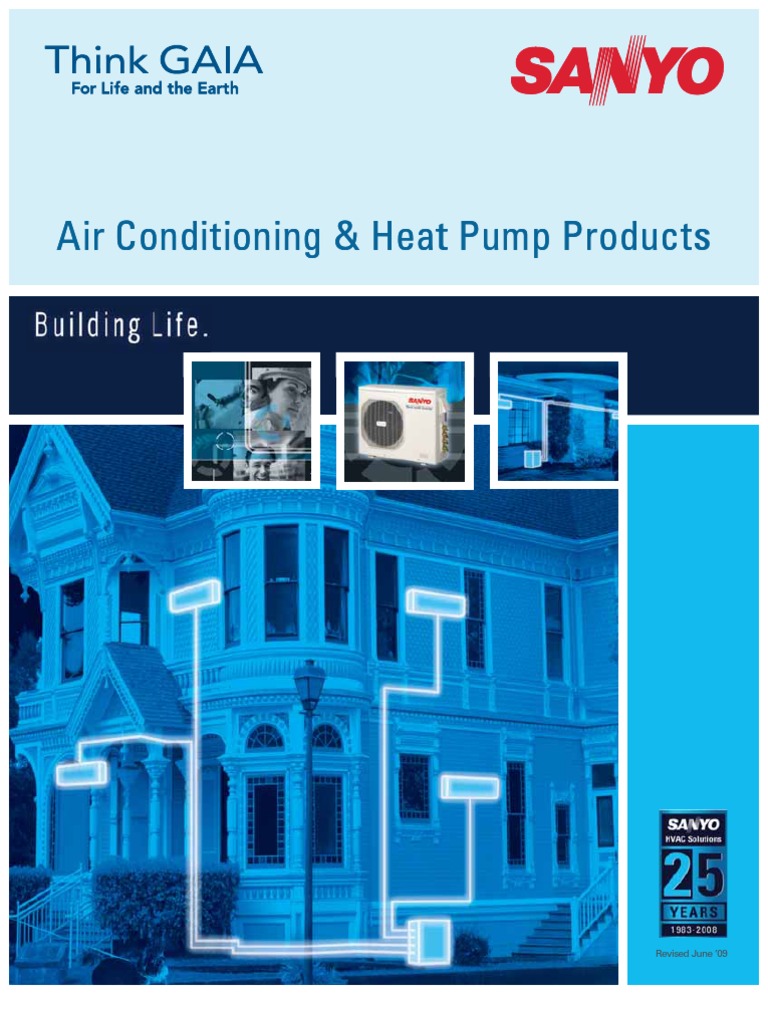 Sanyo Mini Split Ductless Systems Full Line Brochure | PDF | Heat Pump ...
