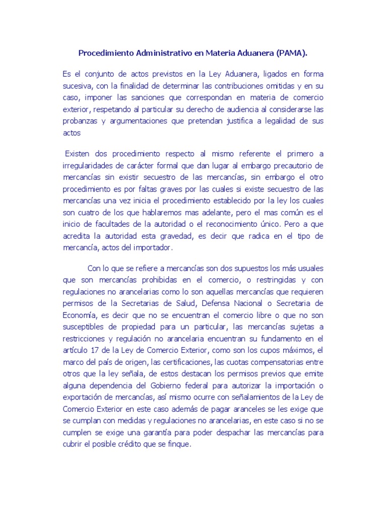 PAMA | PDF | aduana | Arancel