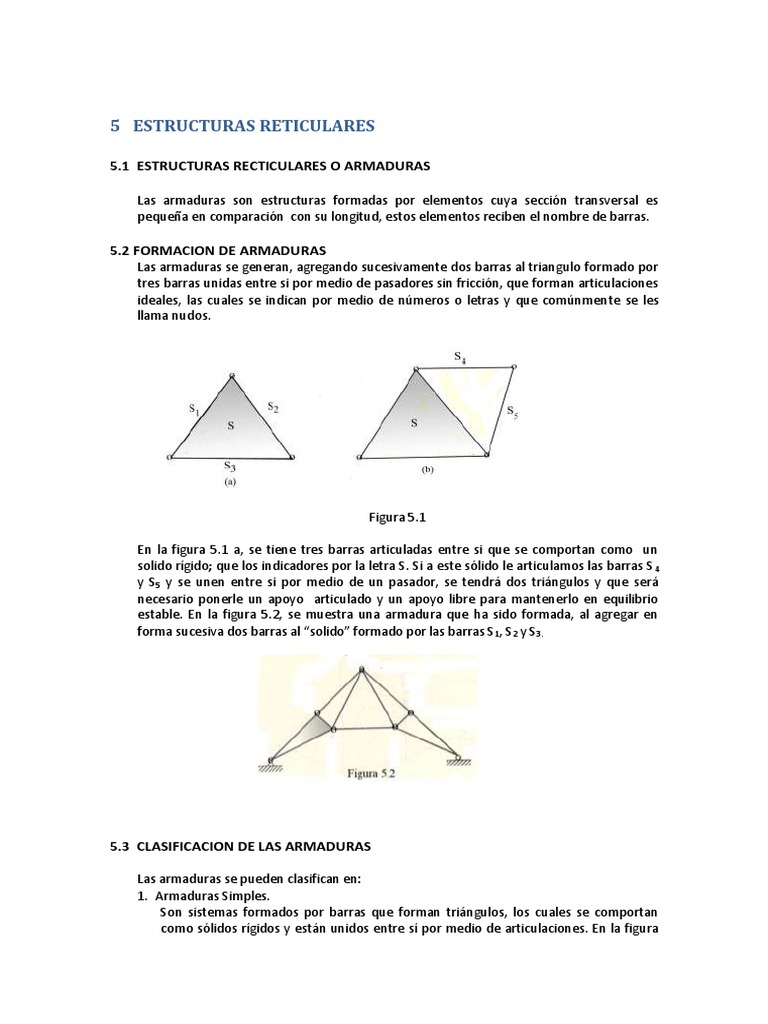 Estructuras Reticulares y Armaduras | PDF | Braguero | Ecuaciones
