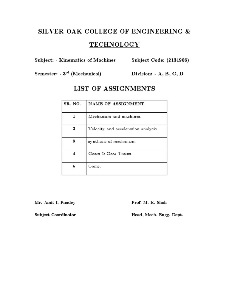 Kom Assignments PDF | PDF | Gear | Euclidean Geometry