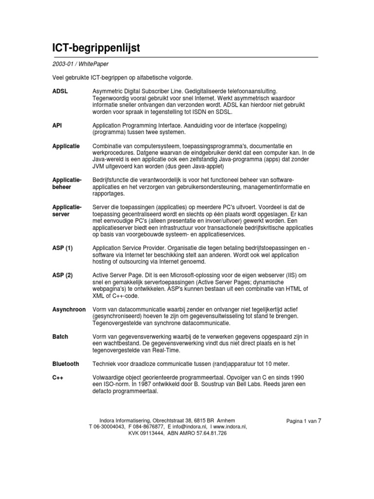 ICT Begrippenlijst | PDF