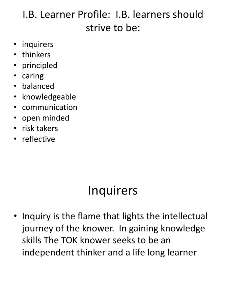 IB Learner Profile Assignemnt | PDF | Social Psychology | Pedagogy