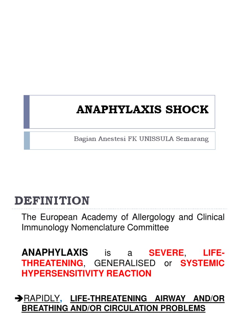 Anaphylaxis Shock: Bagian Anestesi FK UNISSULA Semarang | PDF