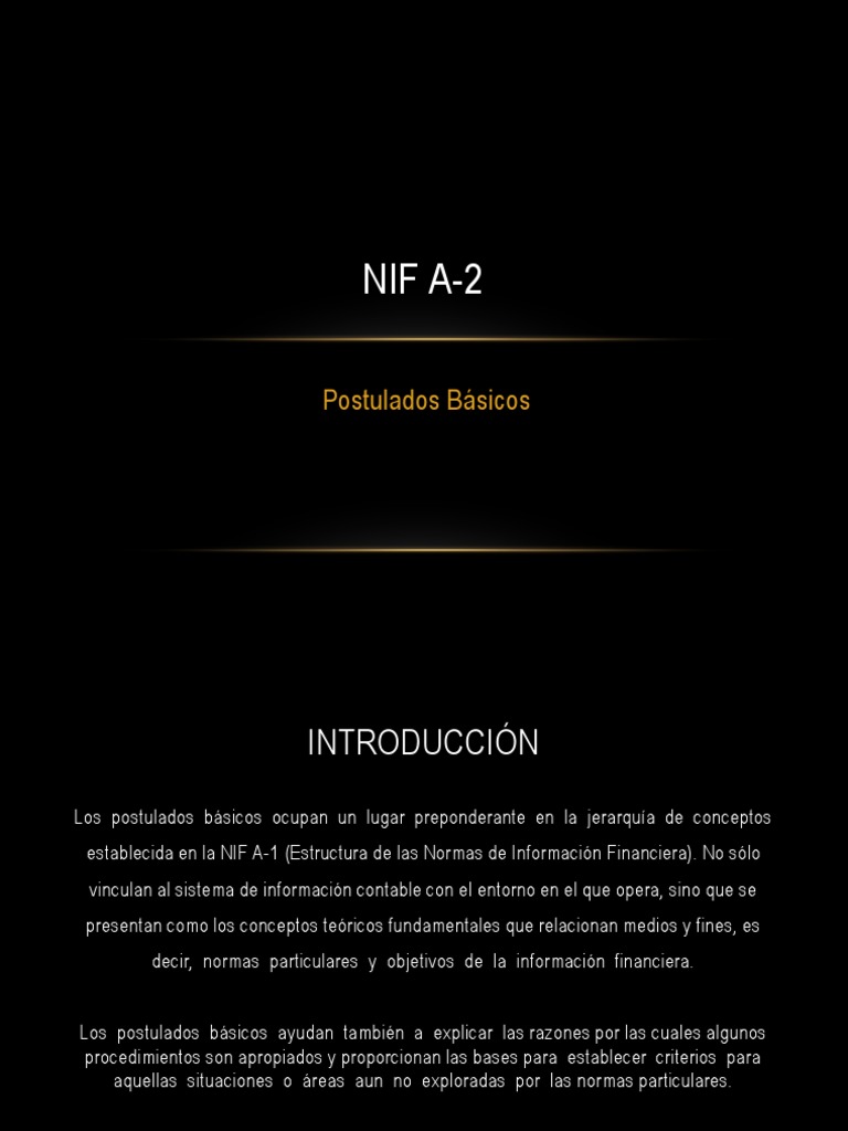 NIF A-2 Postulados Basicos | PDF | Contabilidad | Ciencias económicas