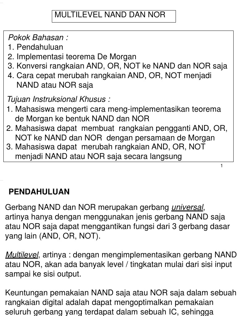 Bab5 Nand Nor | PDF | Komputer