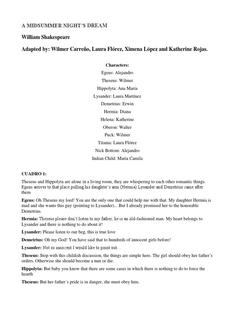 A Midsummer Night - S Dream FINAL | PDF | A Midsummer Night's Dream ...