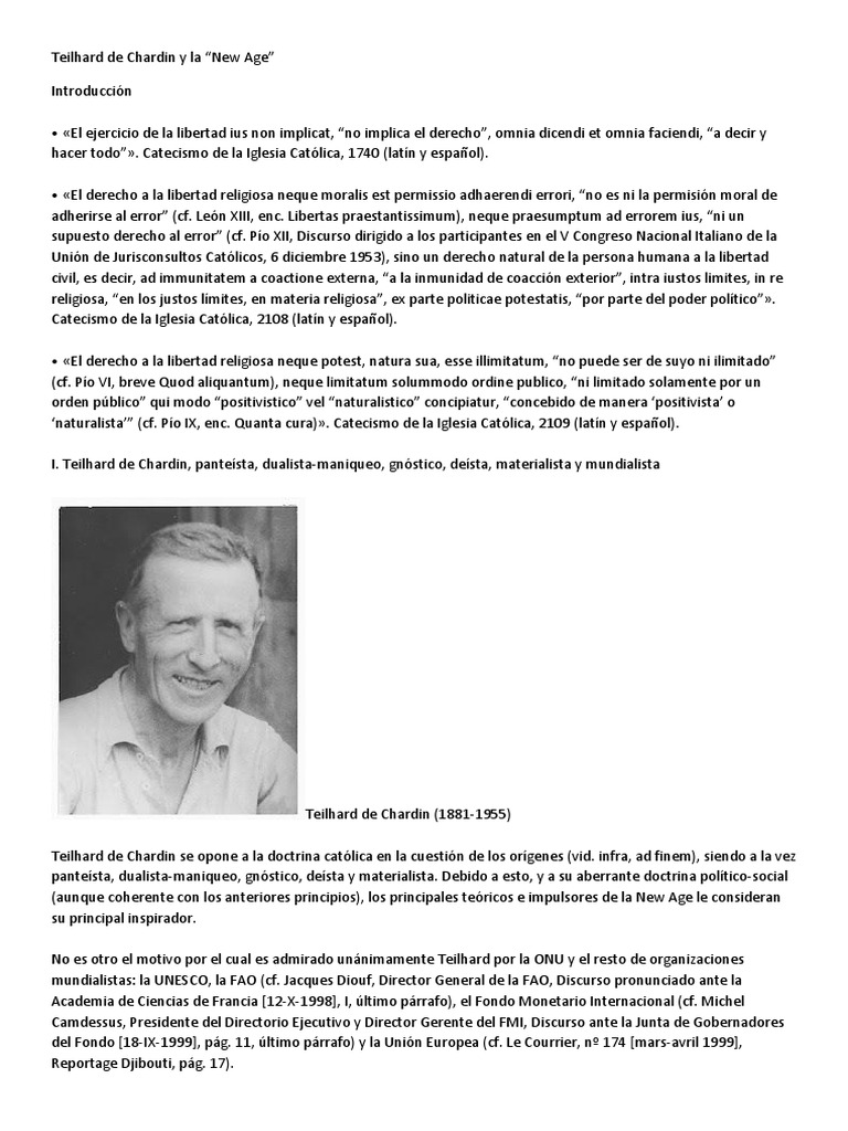 Teilhard de Chardin y La New Age | PDF | Rosacruces | Masonería