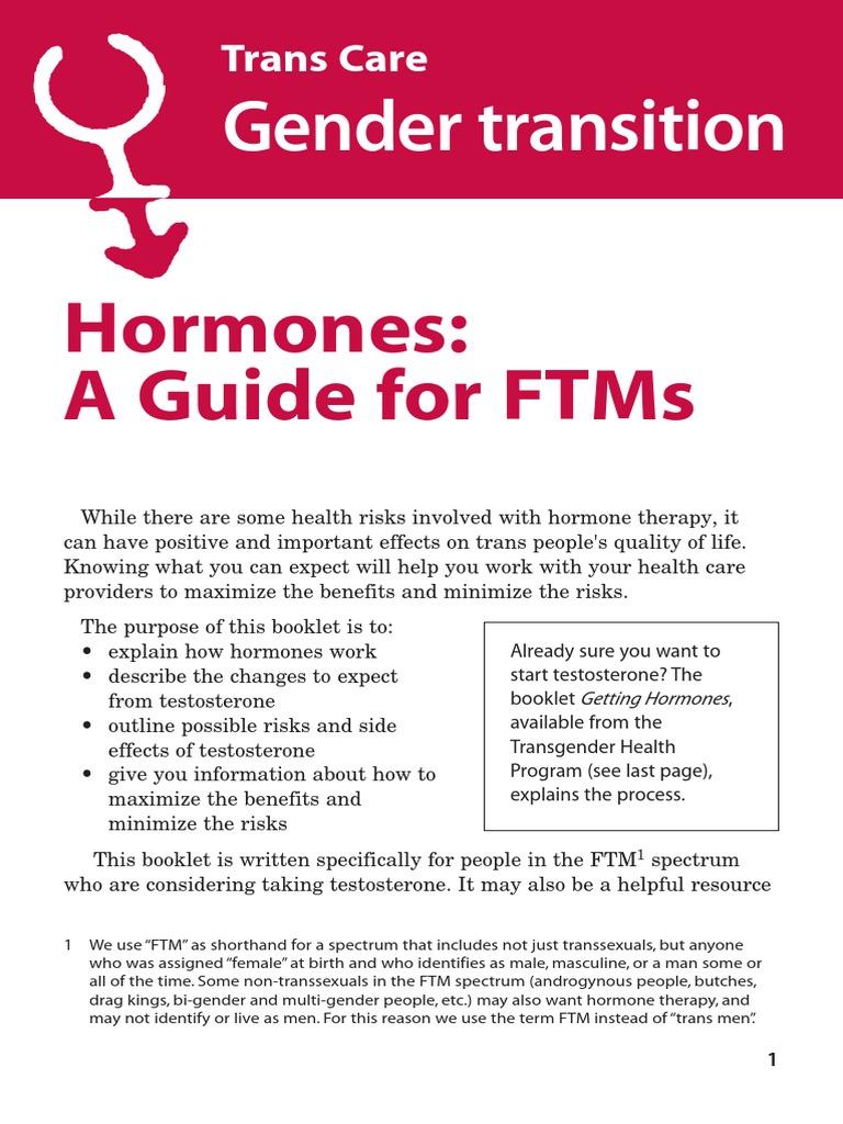 Hormones FTM Guide - Gender Care Canada | PDF | Testosterone | Transgender