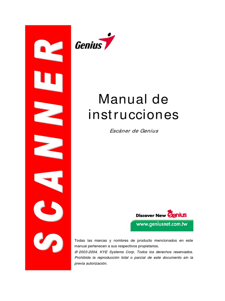 Genius Scanner SP1200 Manual | PDF | Escáner de imagen | USB