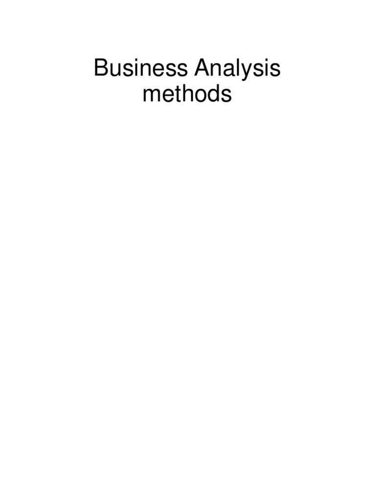 Business Analysis Methods | PDF