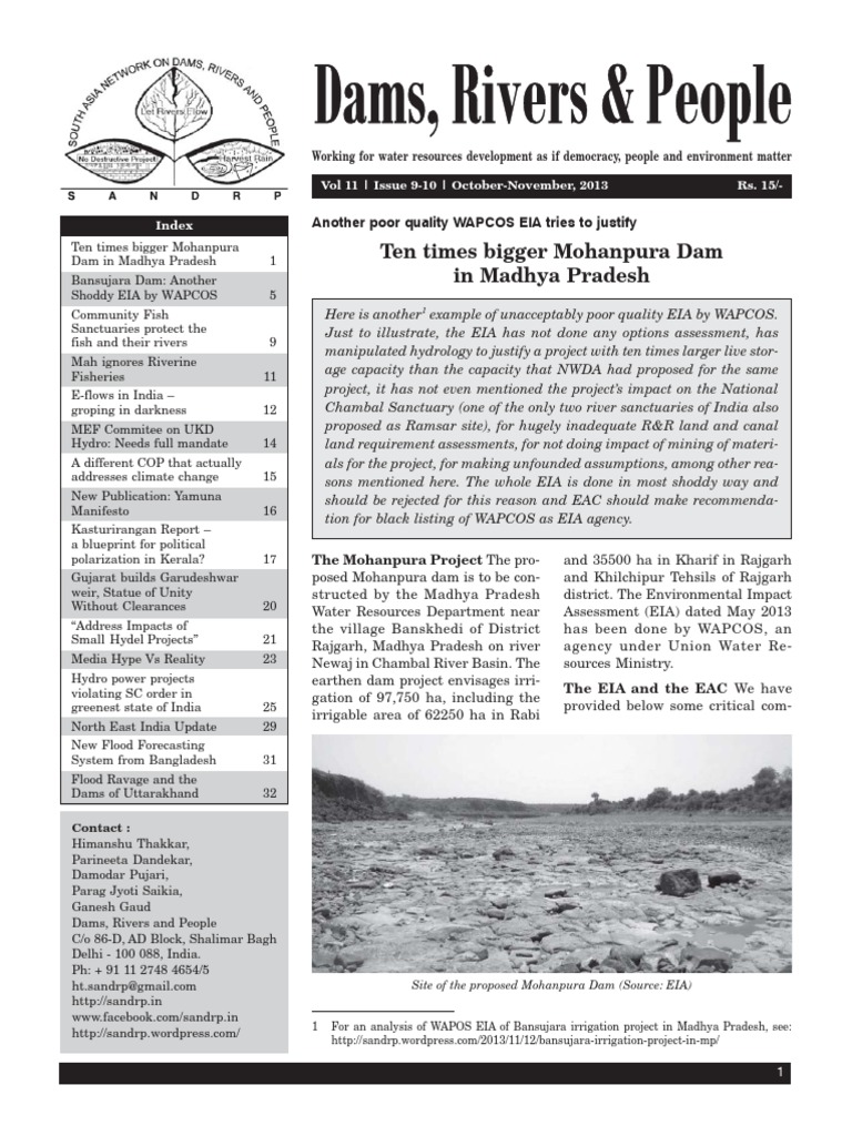 DRP Oct Nov 2013 | PDF | Environmental Impact Assessment | Water Resources