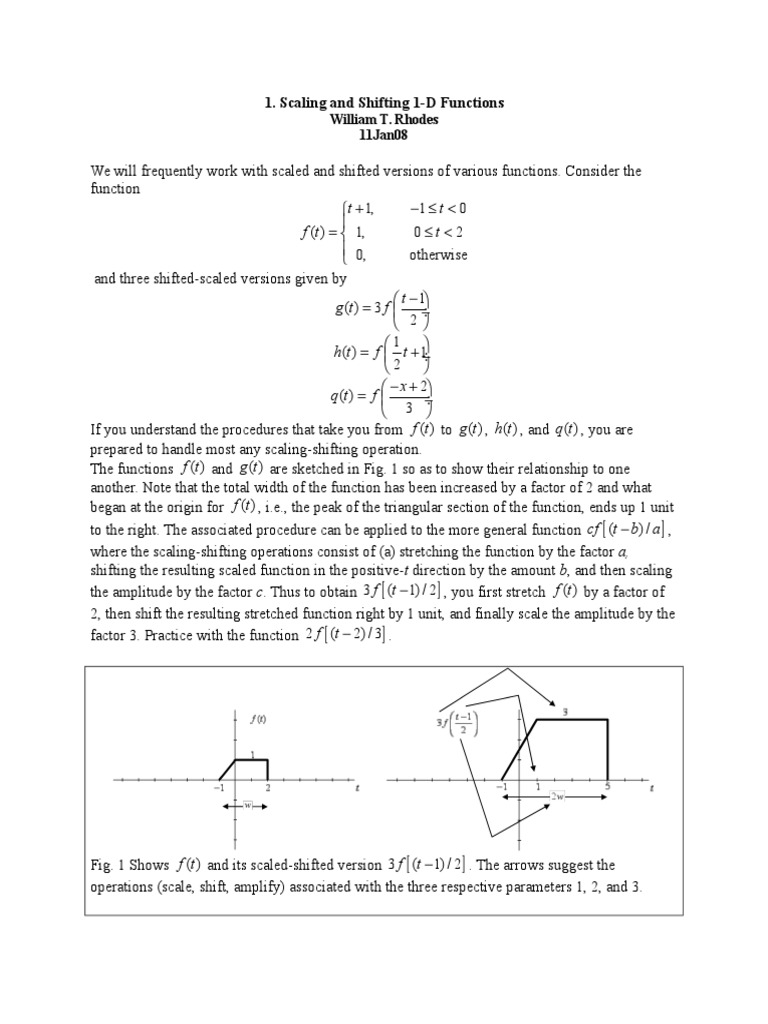 Notes 01. Scaling and Shifting 1D Functions | Download Free PDF ...