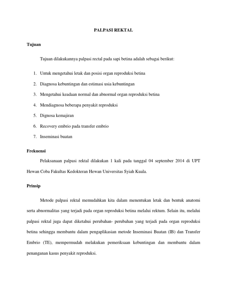Palpasi Rektal | PDF | Sains & Matematika