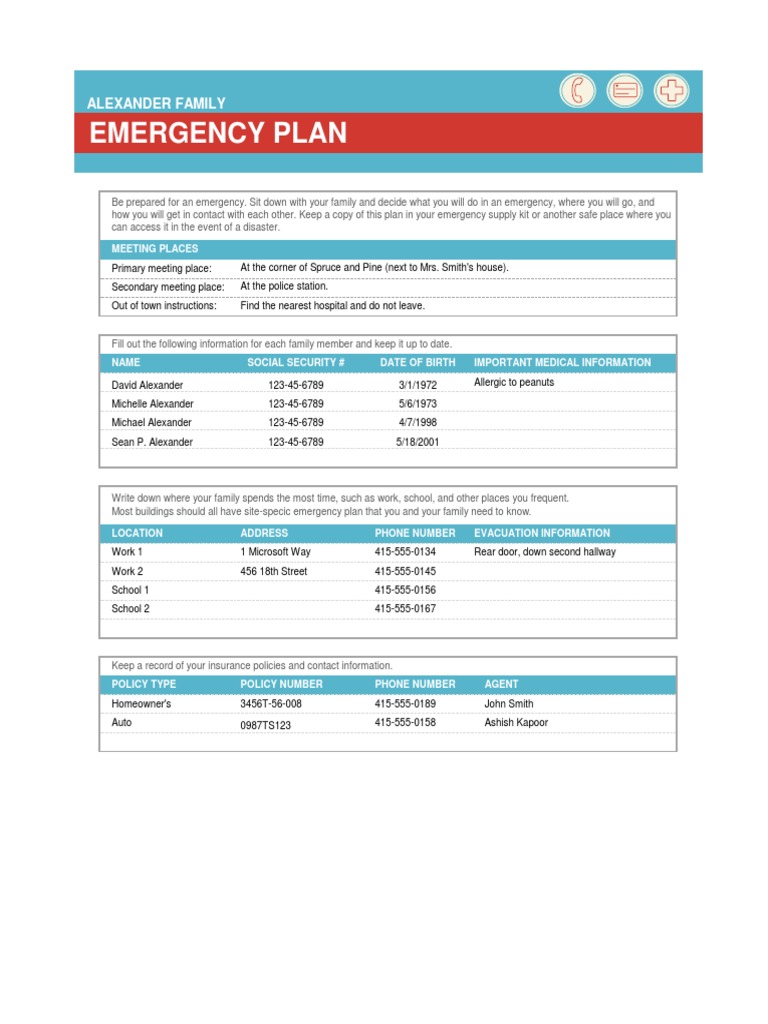 Family Emergency Plan | PDF | Emergency Management | Disaster And Accident
