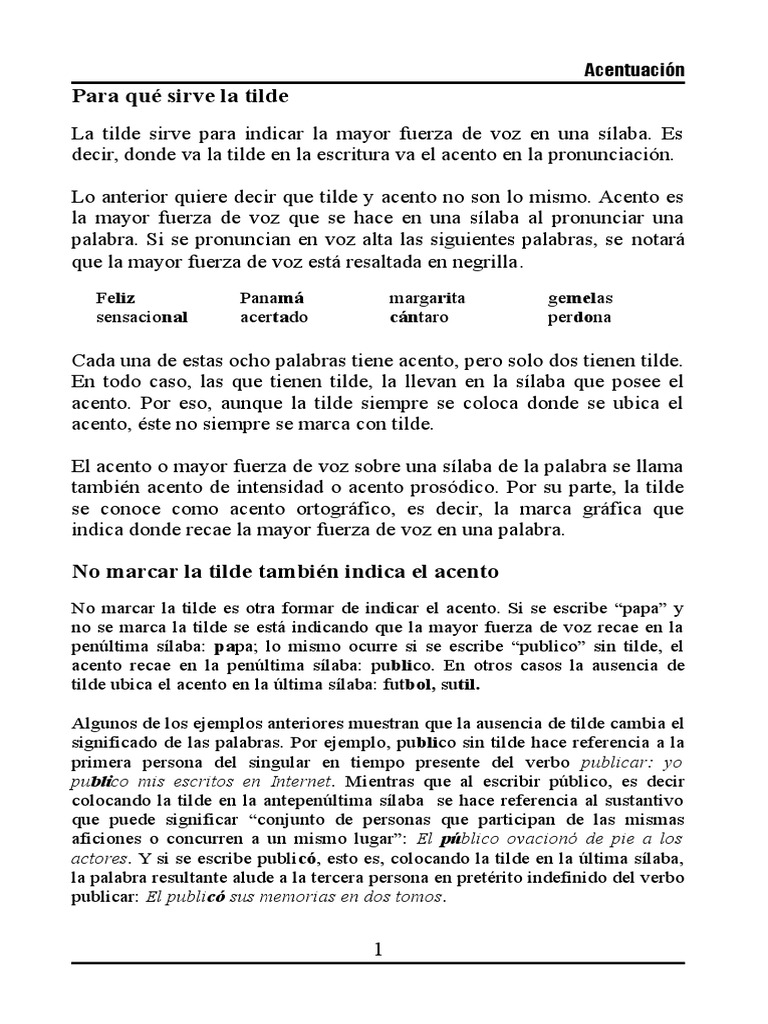 Para Qué Sirve La Tilde Final | PDF | Palabra | Vocal